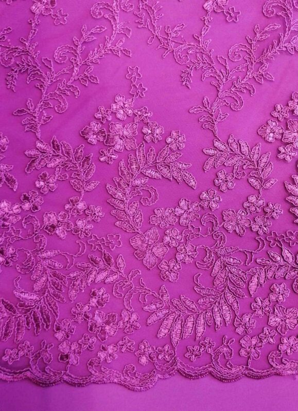 Telas Moda - Tul Bordado Buganvilla